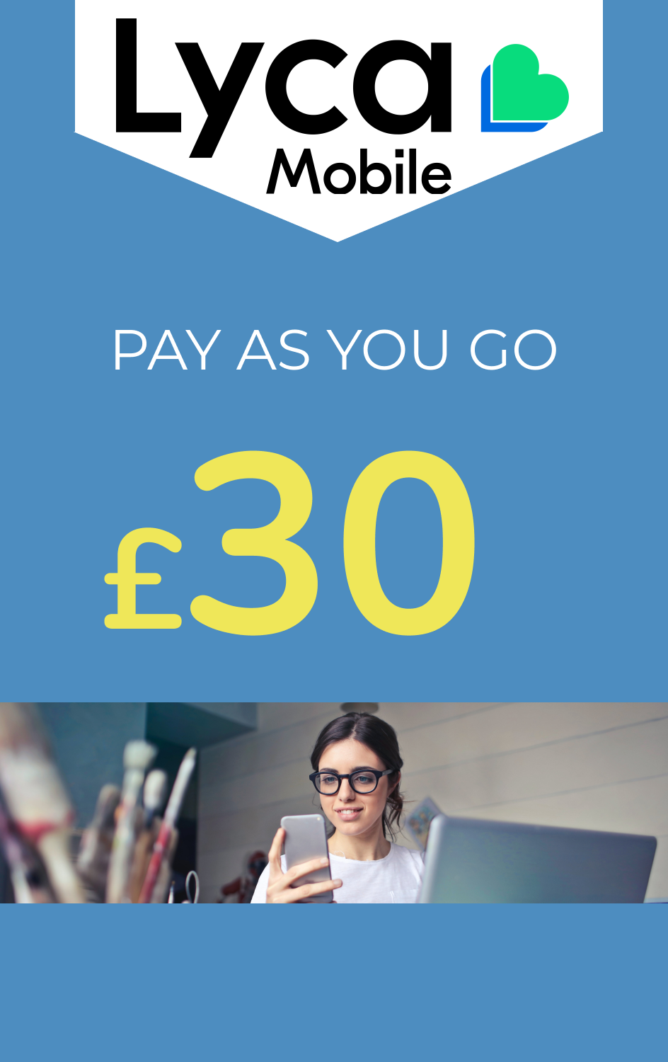 Lycamobile United Kingdom top up: internet, credit call or bundle recharge